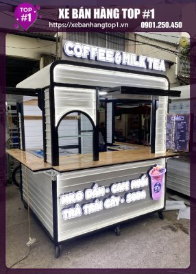 Kiot bán cafe trà sữa 1M8x1M6x2M15 - XE BÁN HÀNG TOP #1